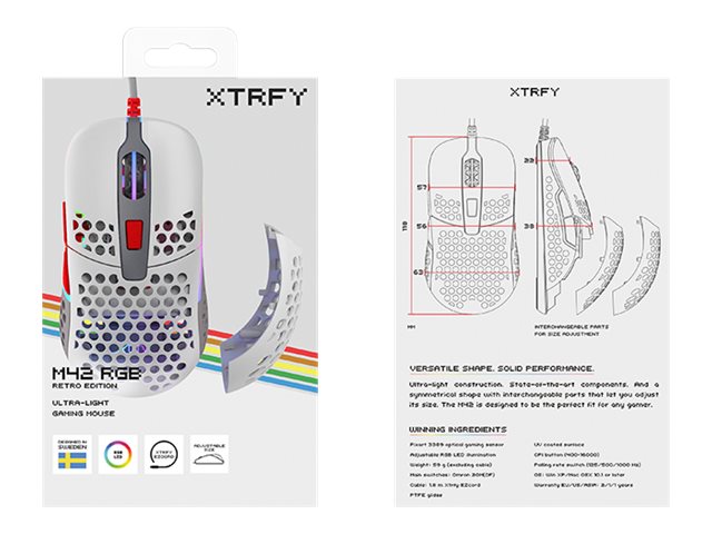 Xtrfy M42 RGB Mouse Corded retro (M42-RGB-RETRO), XTRFY | Hardware ...