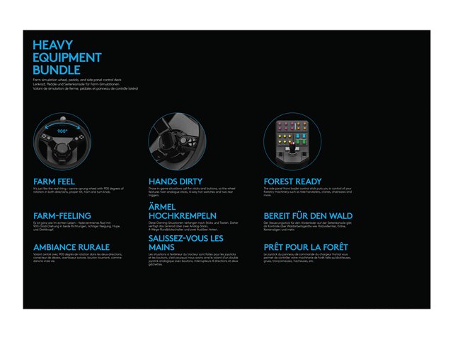 Logitech Heavy Equipment - G-Series - wheel and pedals set - wired ...